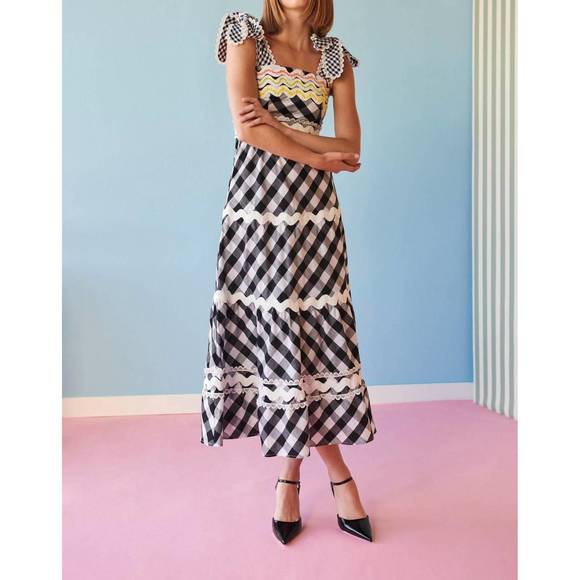 CELIA B | Dresses | New Celia B Jade Vichy Gingham Dress In Black ...